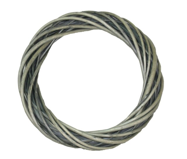 Rackhams Wicker Small Antique Wash Ring Wreath - Grey - Wicker - 1 by ...