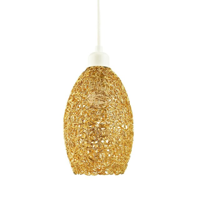Rackhams Industrial and Contemporary Twisted Wire Mesh Metal Light ...