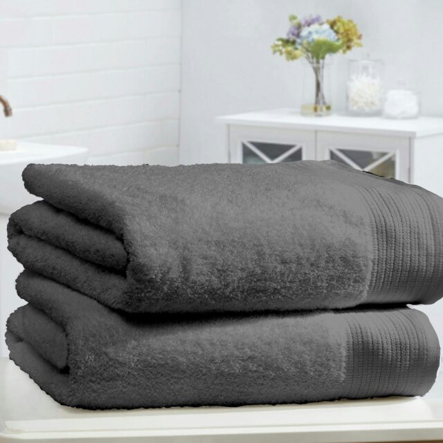 Rackhams Chatsworth Egyptian Cotton 2 Piece Towel Bale - Grey by ...
