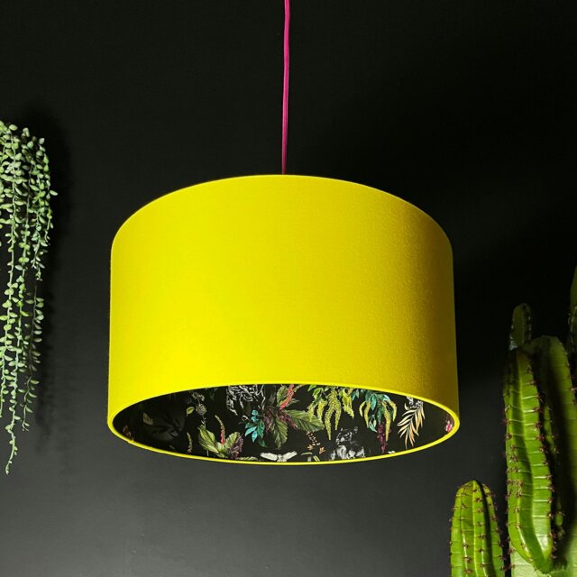 "Rackhams Carbon Deadly Night Shade Silhouette Lampshade in Acid Yellow ...