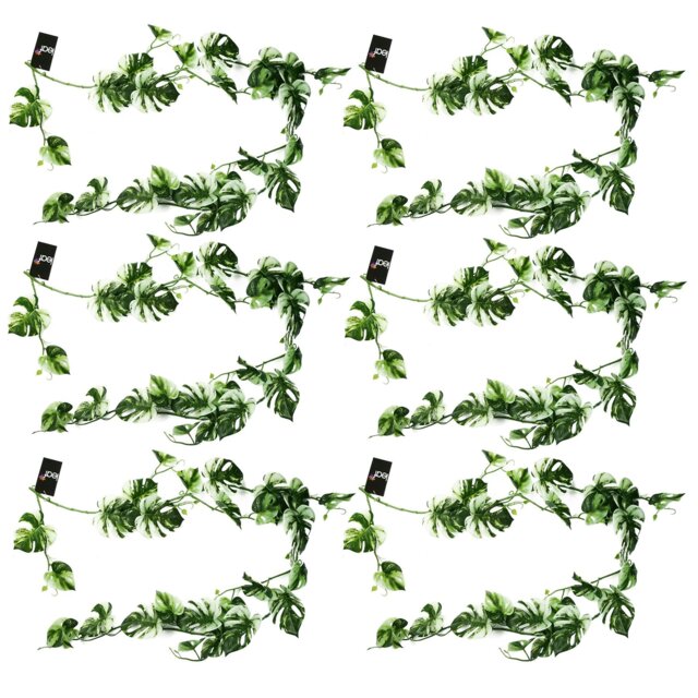 Rackhams 6 x 180cm Artificial Hanging Trailing Variegated Monstera ...