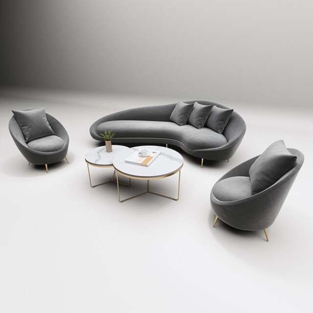 Rackhams Slender Modern Curved Two Seater, Three Seater, Four Seater ...