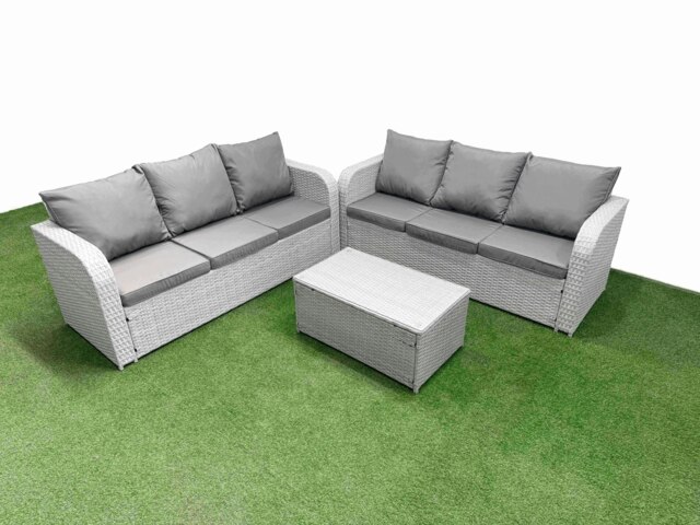 Rackhams Outdoor Garden Furniture Sets 6 Seater Wicker Rattan Furniture ...