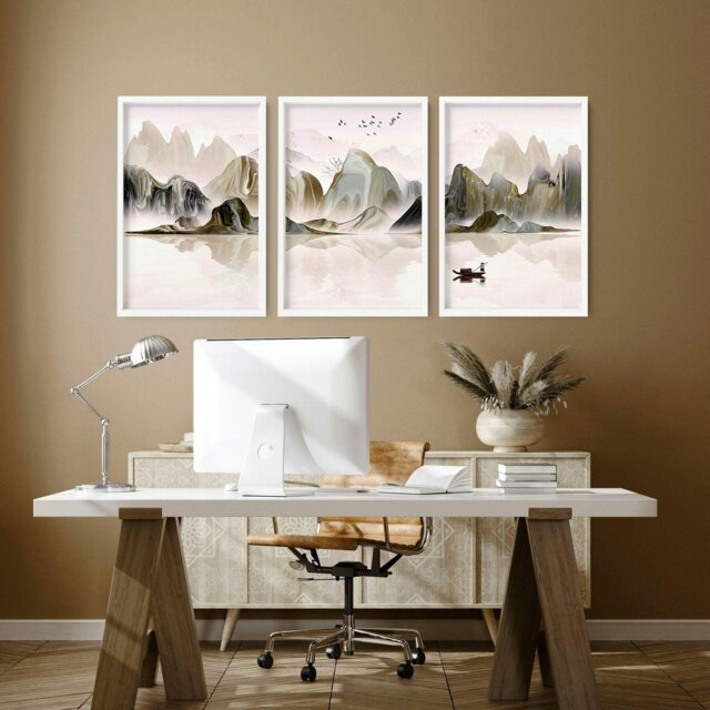 Rackhams Art for the office wall - set of 3 framed wall art prints - 16 ...