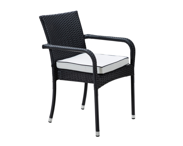 Stacking Rattan Garden Chair in Black & White - Roma - Rattan Direct by ...
