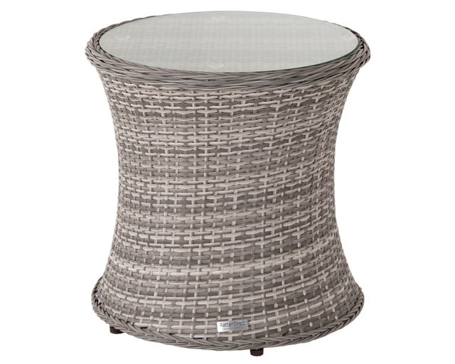 Rattan Garden Tall Round Side Table in Grey - Rattan Direct by Rattan ...