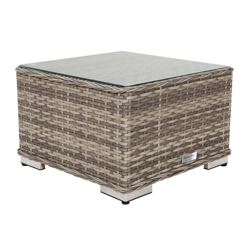 Small Square Rattan Garden Side Table in Grey - Rattan Direct by Rattan ...
