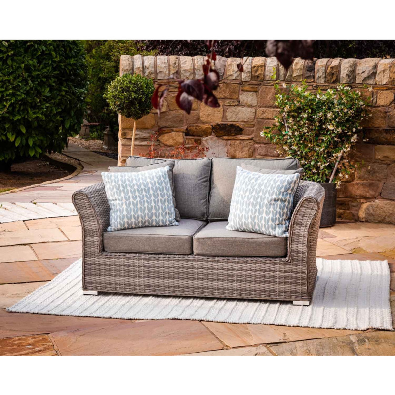 2 Seater Rattan Garden Sofa in Grey - Lisbon - Rattan Direct by Rattan ...