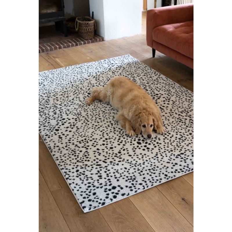 Muse Monochrome Dalmatian Spot Rug - 2 Sizes Available by Rockett St ...