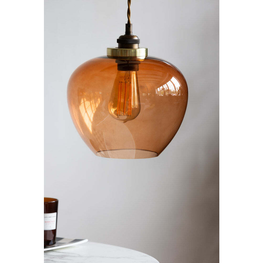 Easyfit Amber Glass Ceiling Light Shade by Rockett St George | ufurnish.com