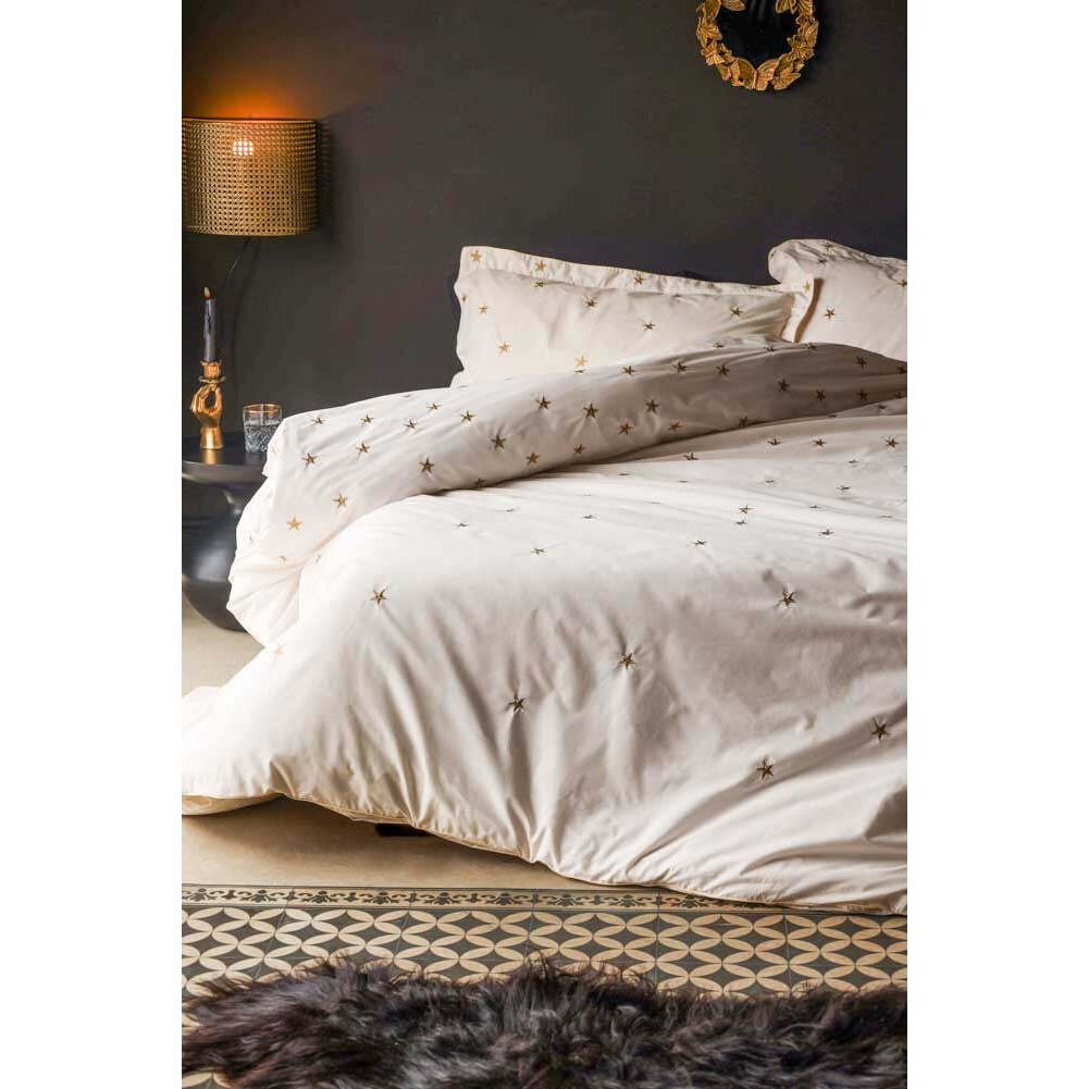 White Falling Star Duvet Cover and Pillow Case Set - Four Sizes ...