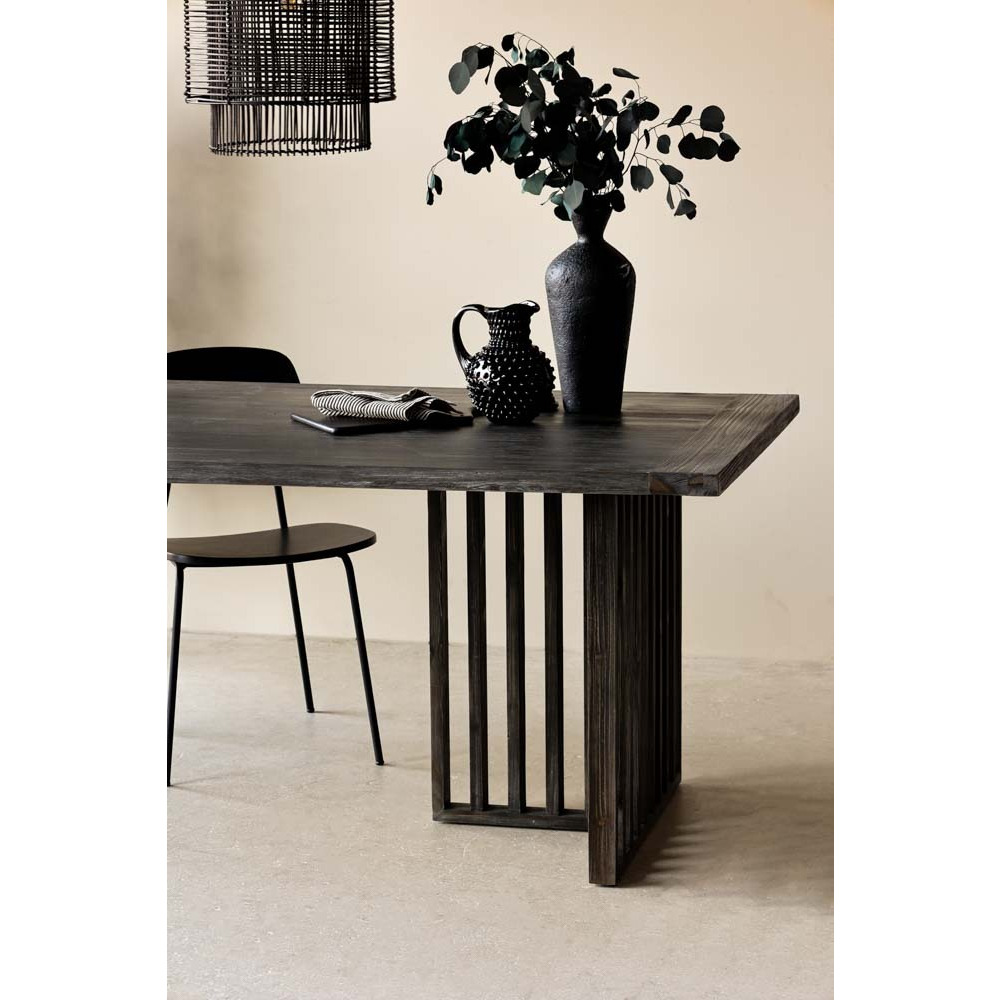 Black Wood Dining Table With Slatted Legs by Rockett St George ...