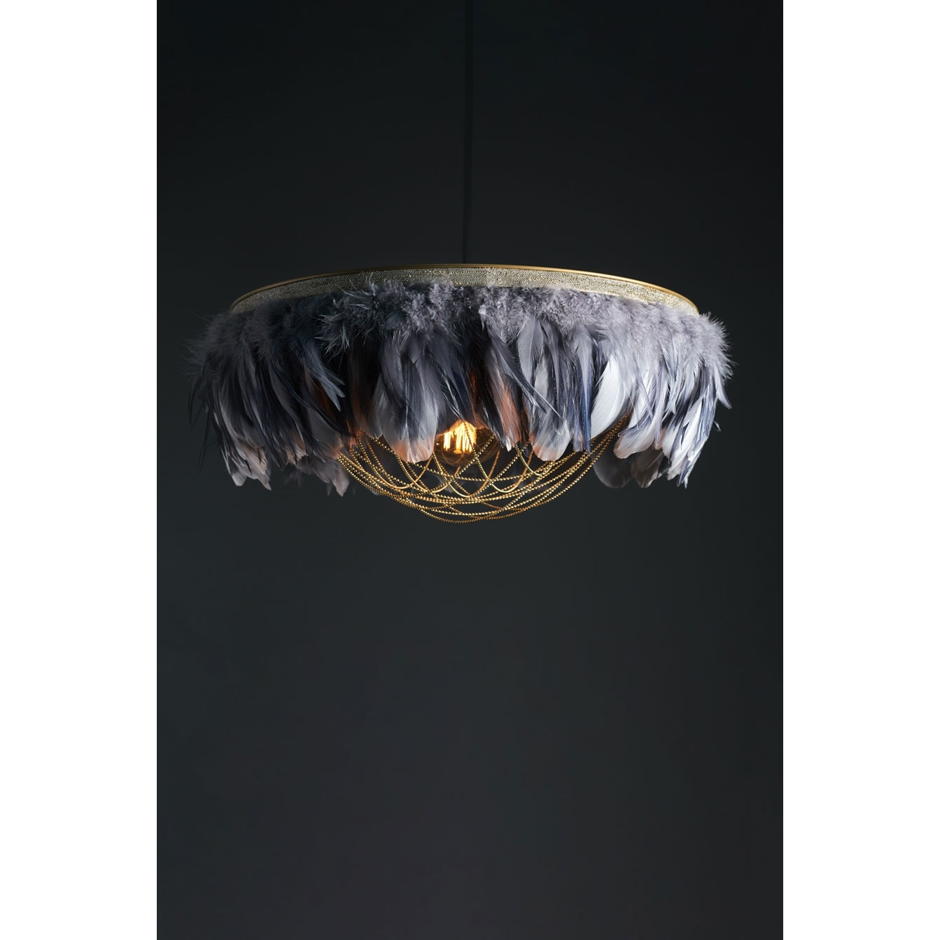 Coldharbour Lights Fabulous Feather Light Shade Featuring Chains ...