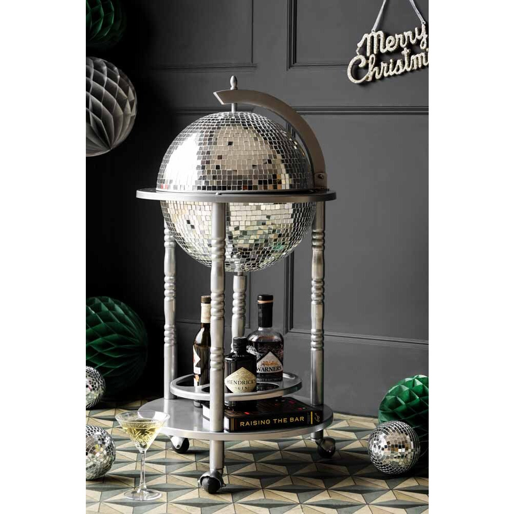 Silver Disco Ball Drinks Trolley Cart by Rockett St George | ufurnish.com