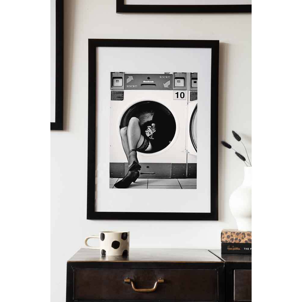Washing Machine Legs A2 Art Print In Black Wooden Frame by Rockett St ...