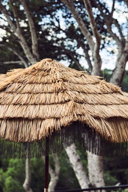 HKLiving Raffia Fringed Garden Parasol by Rockett St George | ufurnish.com