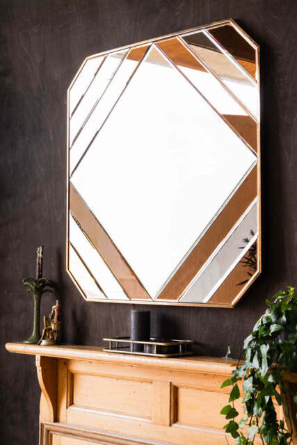 70s-Inspired Copper Wall Mirror by Rockett St George | ufurnish.com