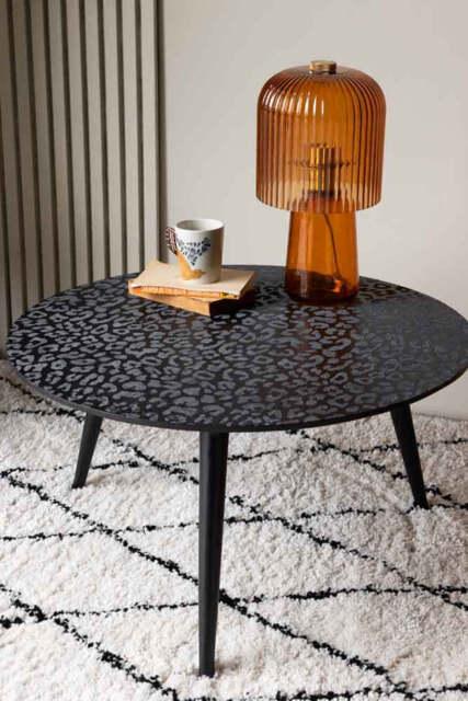 Black Leopard Love Coffee Table by Rockett St George | ufurnish.com