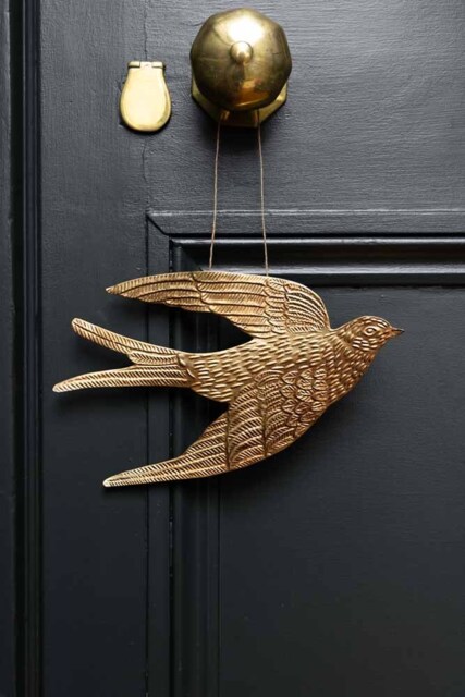 Gold Swallow Hanging Ornament by Rockett St George | ufurnish.com