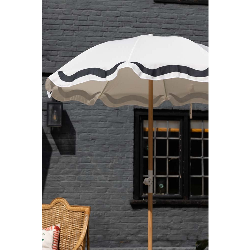 Luxe Charcoal Wave Beach Parasol by Rockett St George | ufurnish.com