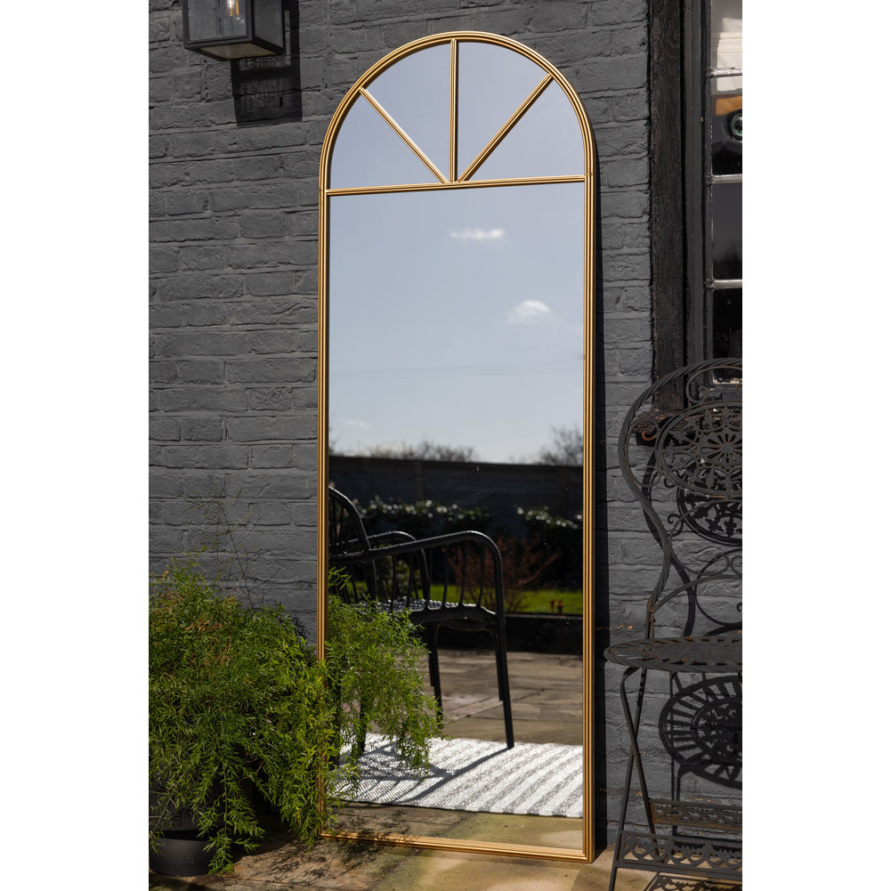 Tall Gold Arched Garden Mirror by Rockett St George | ufurnish.com