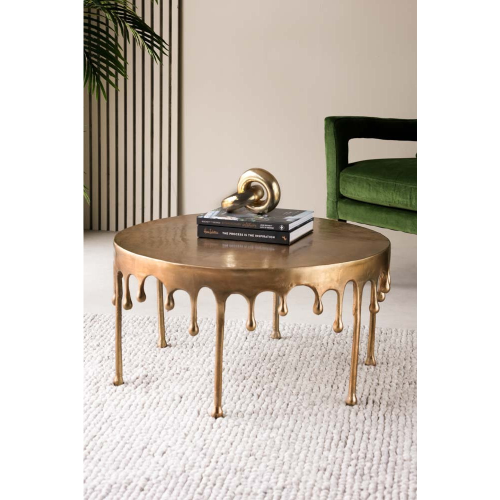 Gold Drip Coffee Table by Rockett St George | ufurnish.com