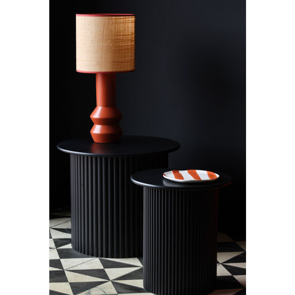 Set Of 2 Black Ribbed Side Tables by Rockett St George | ufurnish.com