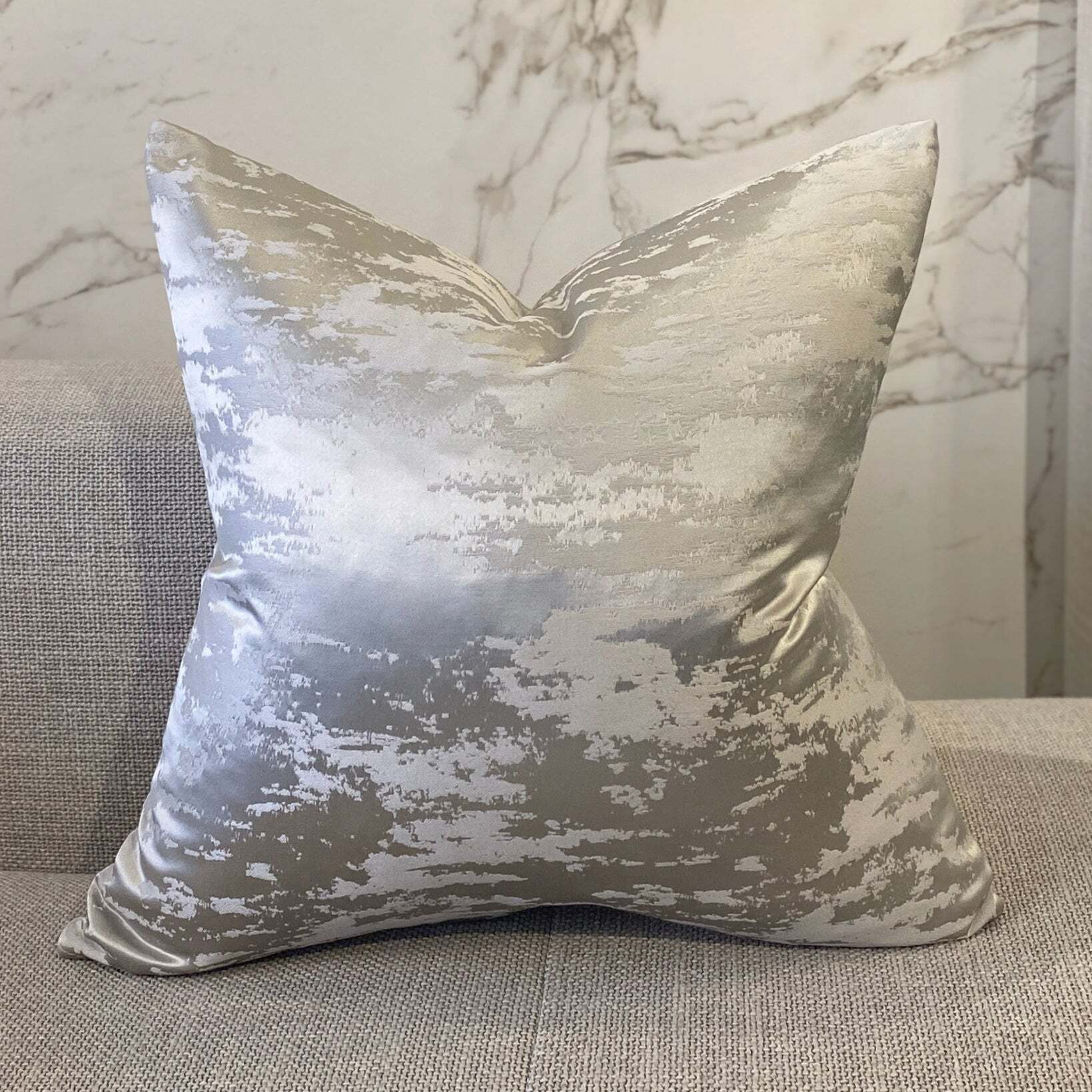 Hailes Platinum Marble Effect Cushion - 50 x 50cm by Rowen Homes ...