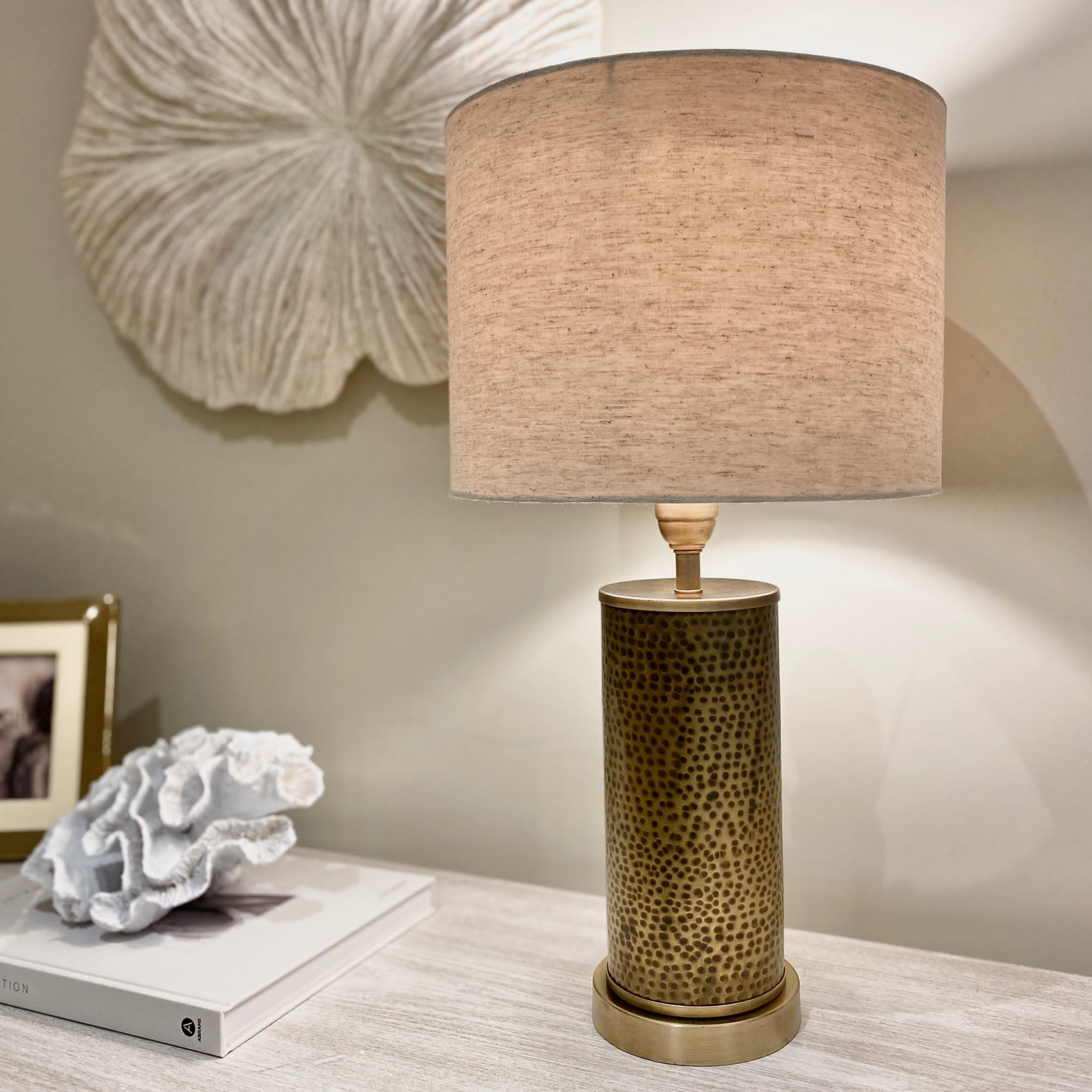 Amayah Bronze Hammered Effect Table Lamp by Rowen Homes | ufurnish.com