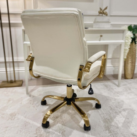 Cream and gold desk chair store