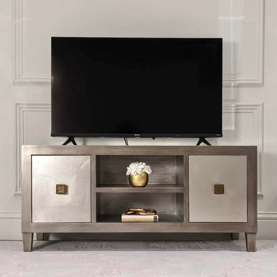 Lockett Premium Silver & Bronze TV Unit by Rowen Homes | ufurnish.com