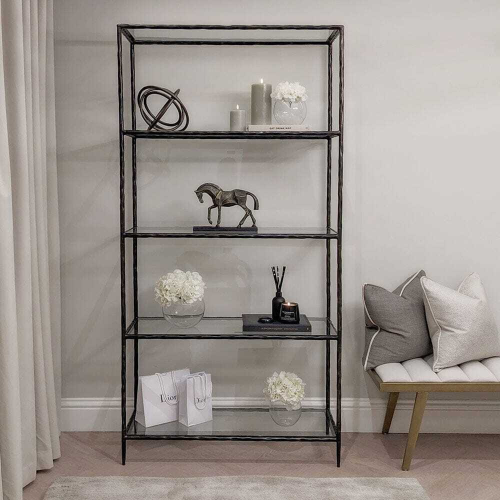 Raya Bronze Metal Display Unit by Rowen Homes | ufurnish.com