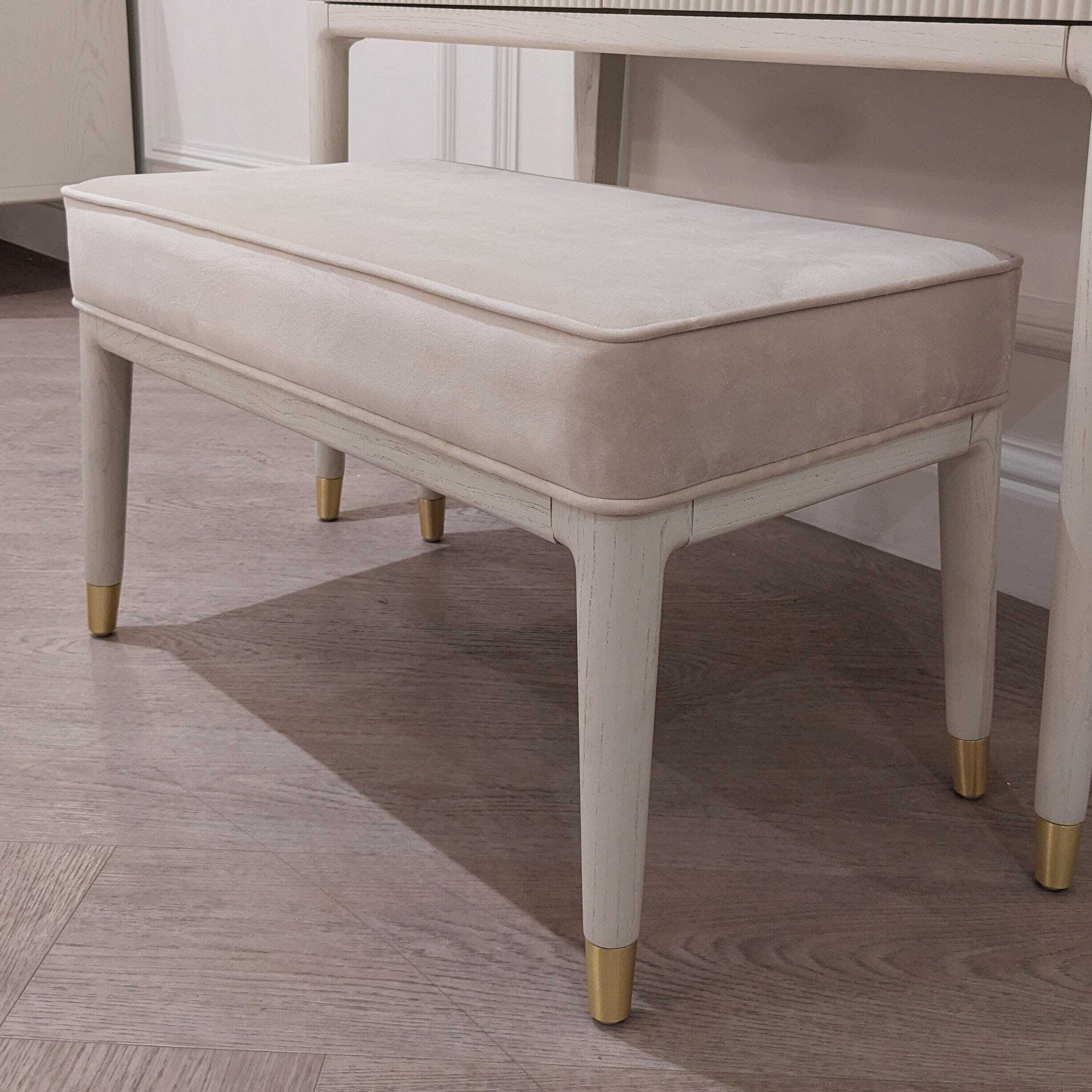 Putney Ivory & Gold Stool by Rowen Homes | uFurnish.com