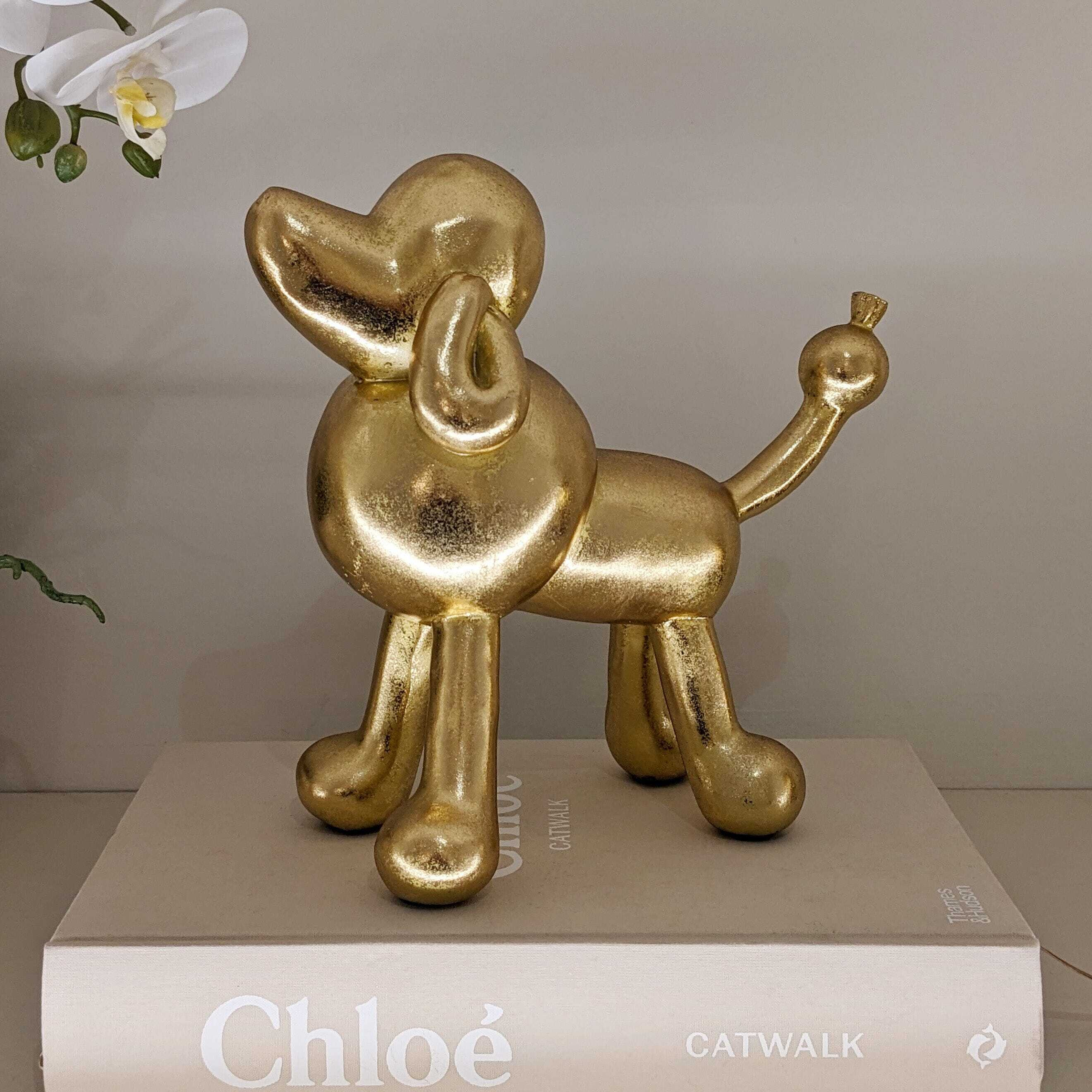 Decorative Gold Poodle Balloon Dog Ornament by Rowen Homes | ufurnish.com