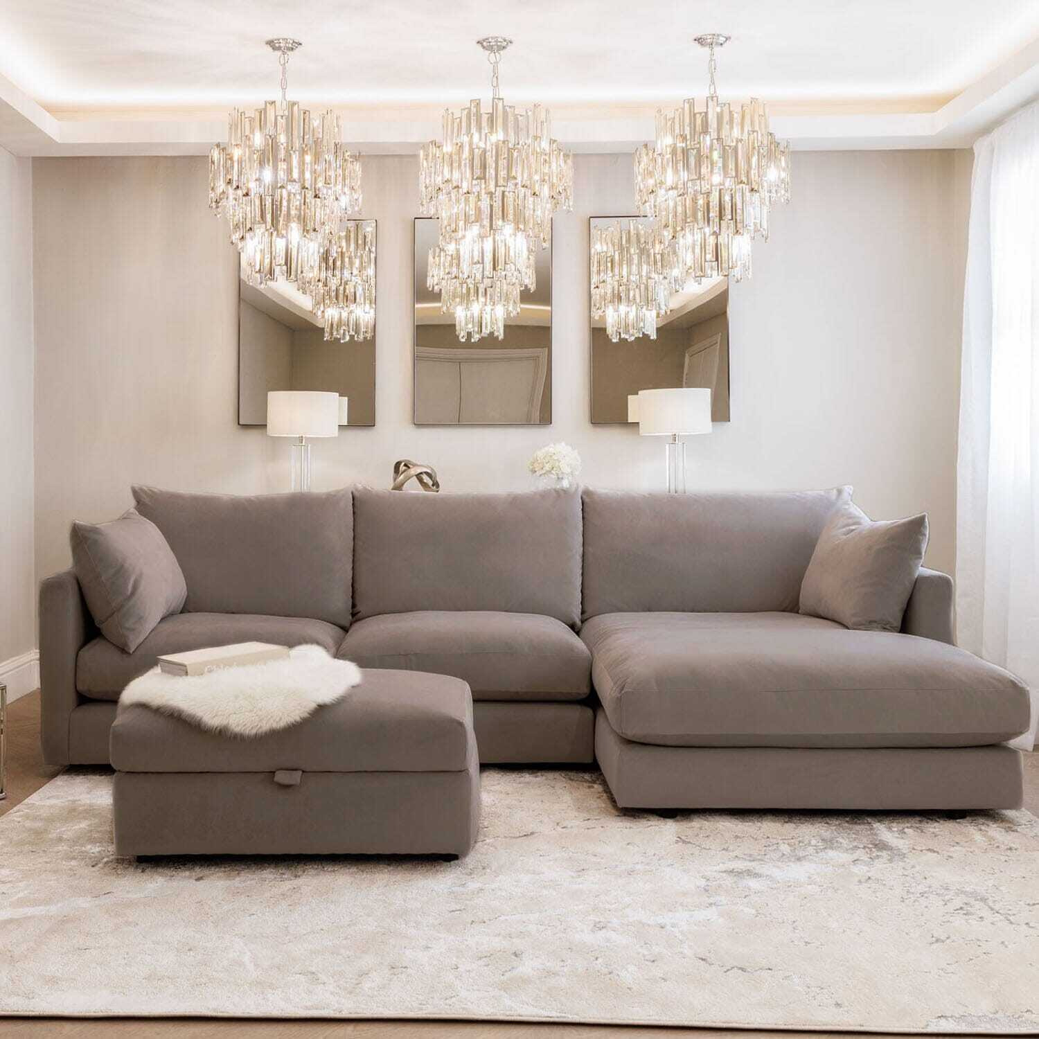 Ariana Elephant Velvet Sofa Range, 2 Seater by Rowen Homes | ufurnish.com