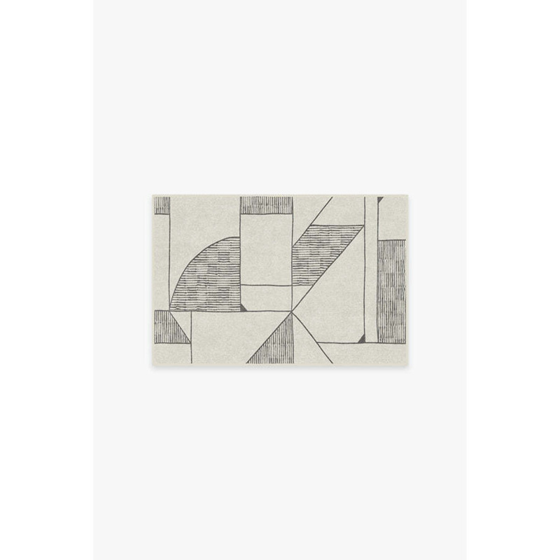 Lindo Stone Rug Black & White - 60x90 - Machine Washable Area Rug - Kid ...