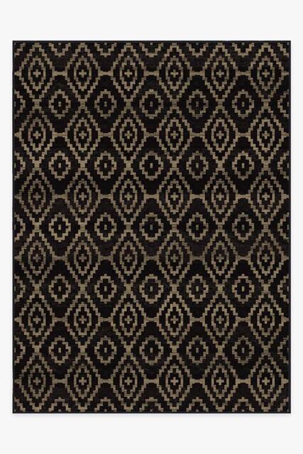 Diamond Trellis Black Flatwoven Rug - 275x365 - Machine Washable Area ...
