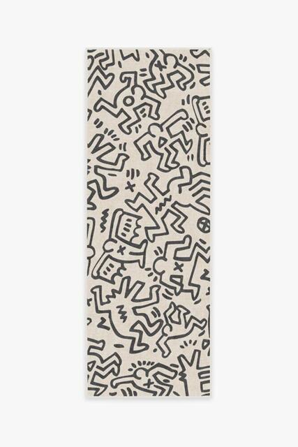 Block Party Black & Ivory Rug by Keith Haring - 75x215 - Machine ...