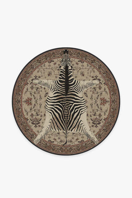 On Safari Hazel Flatwoven Rug by Iris Apfel Brown - 185 Round - Machine ...