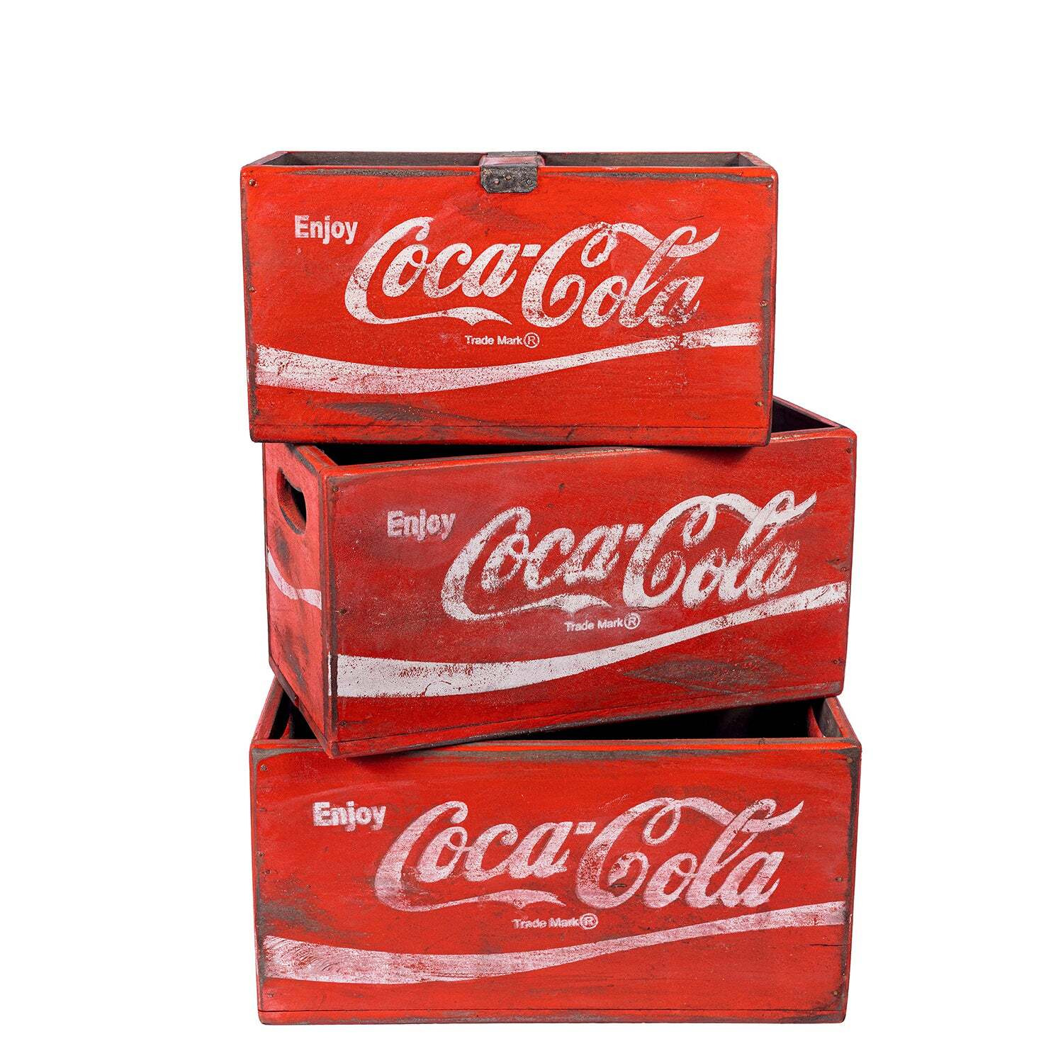 Set of 3 Nesting Rectangular Fish Boxes - Coca Cola by SARRU | ufurnish.com
