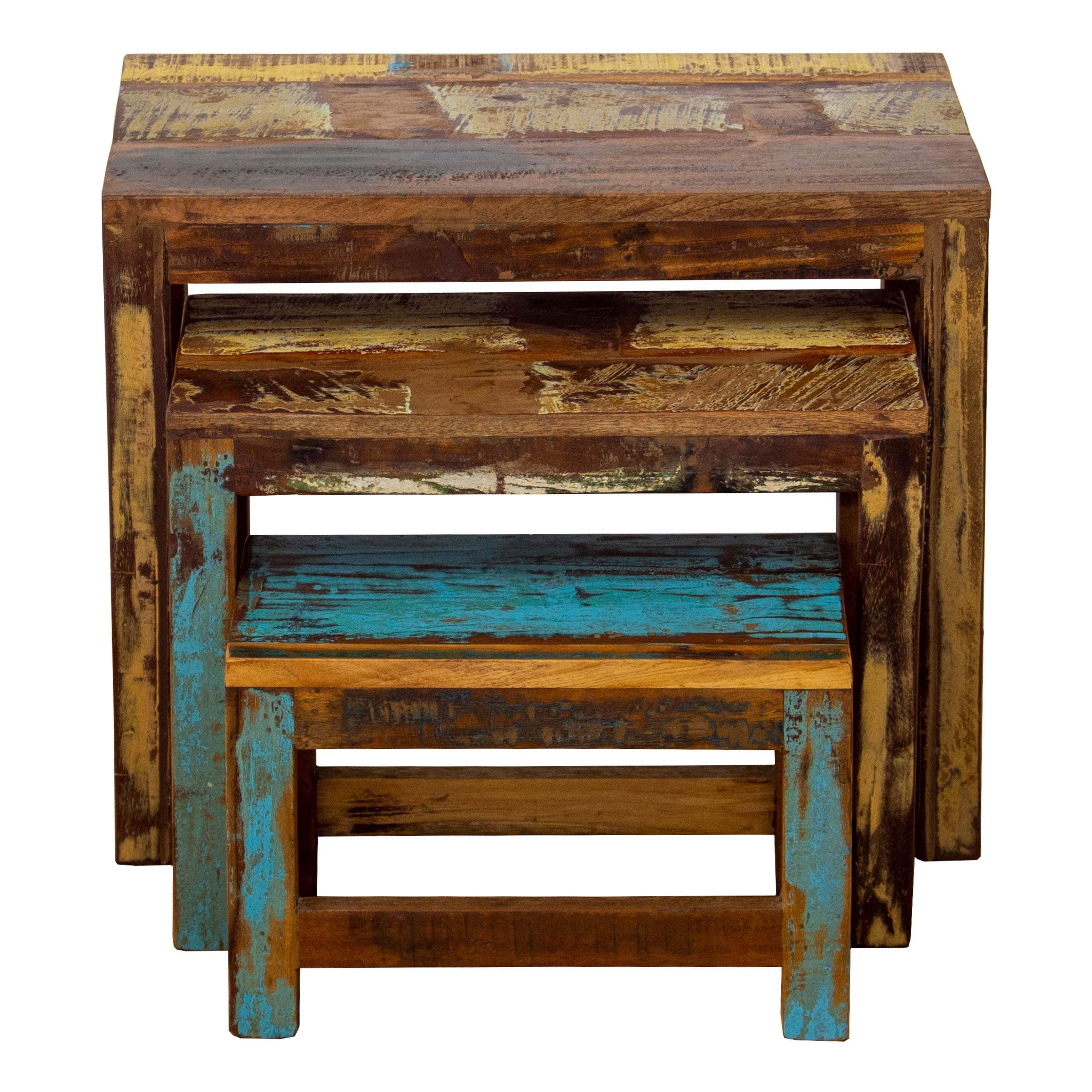 Marine Recycled Nest of 3 Tables by SARRU | ufurnish.com