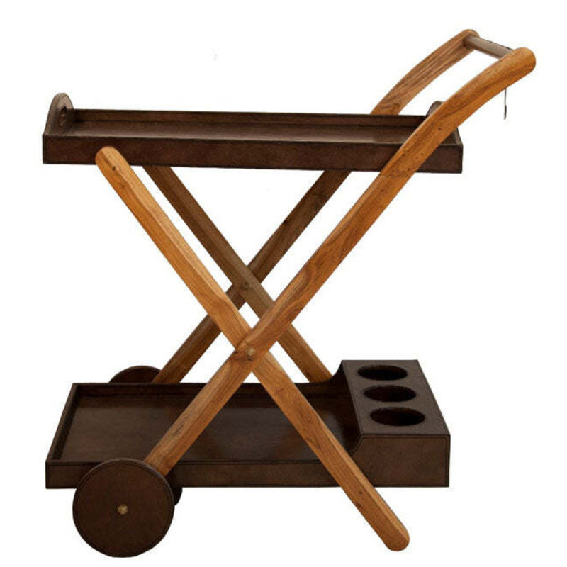 Handcrafted Wooden, Leather and Wooden Drinks Trolley by SARRU ...
