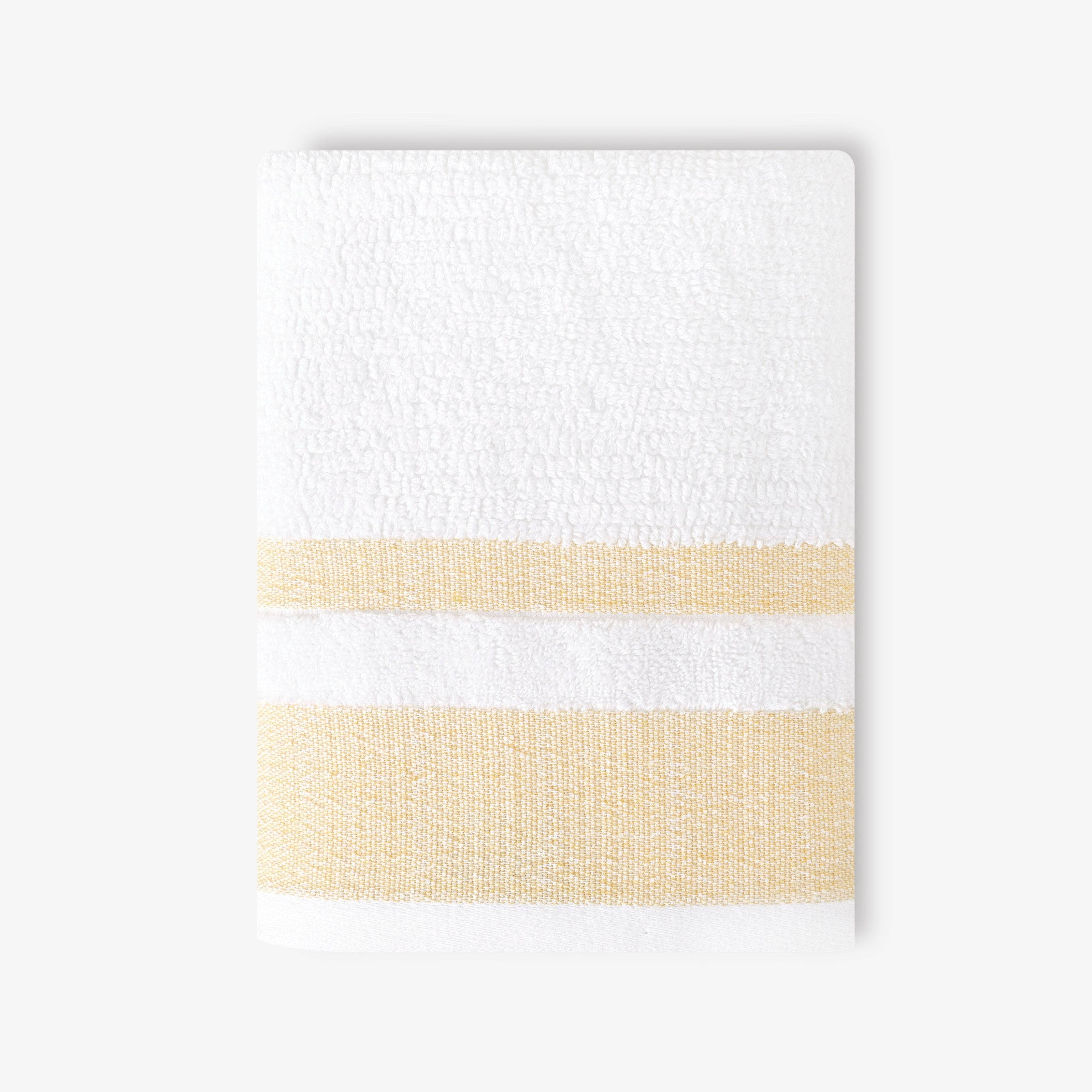 Charlotte Striped 100% Turkish Cotton Hand Towel, Mustard by Sazy ...