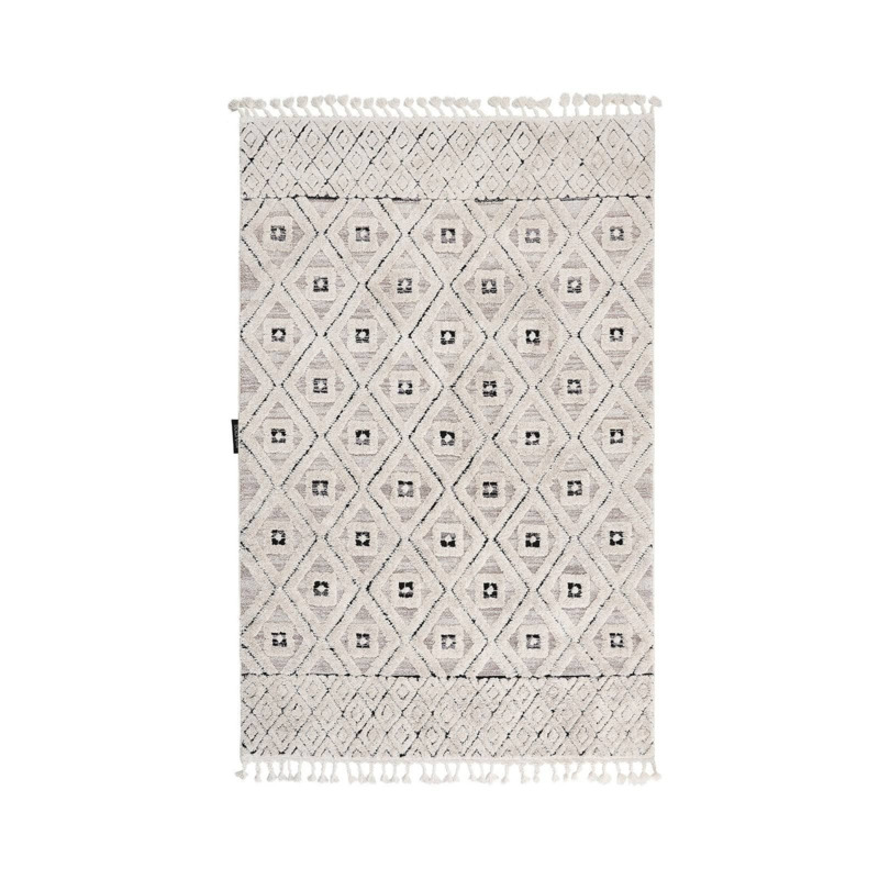 Cora Geometric Area Rug, White, 120x180 cm by Sazy | ufurnish.com