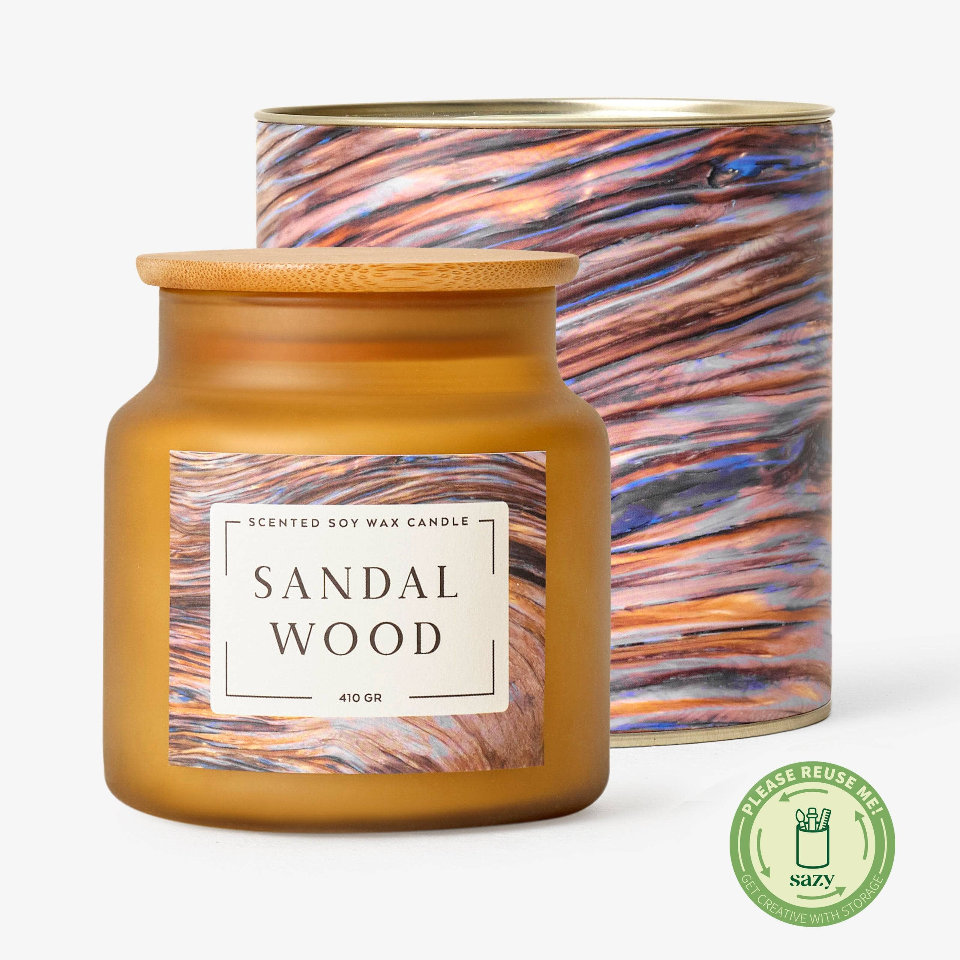 Sandalwood Candle, Mustard, 410 g by Sazy | ufurnish.com