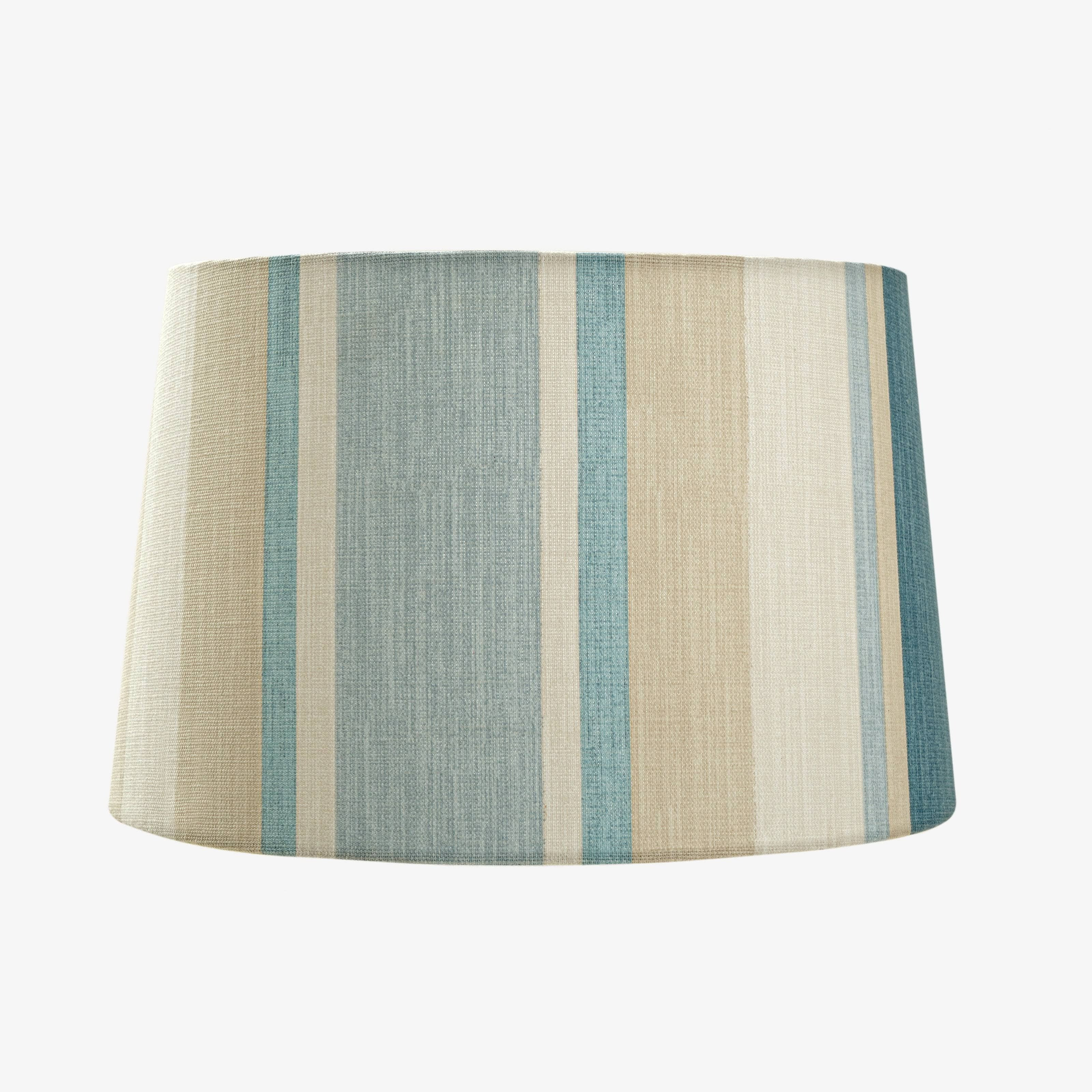 Hadley Stripe Print Linen Lamp Shade, Off-White - Blue by Sazy ...