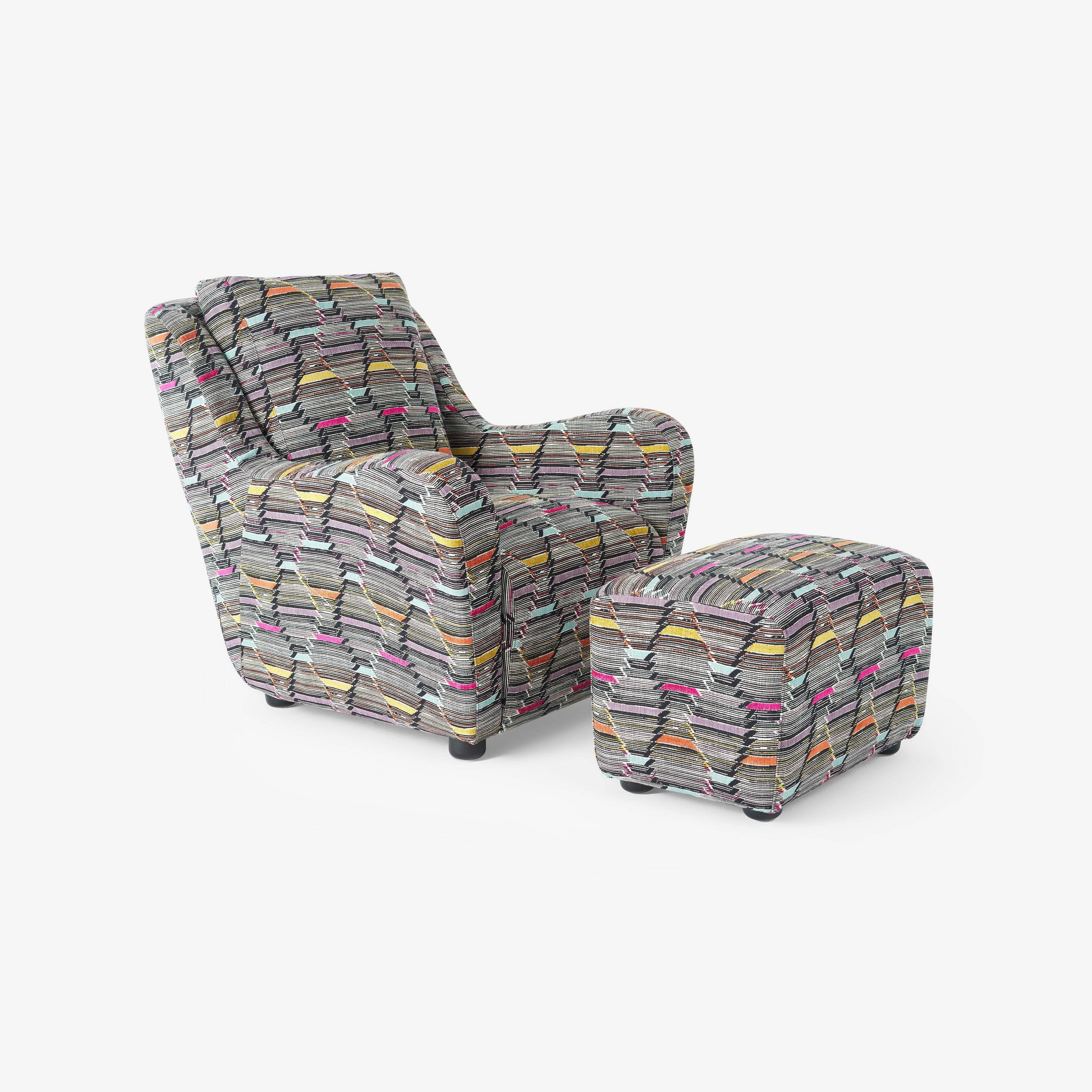 Bankes Armchair and Footstool, Multicoloured by Sazy | ufurnish.com