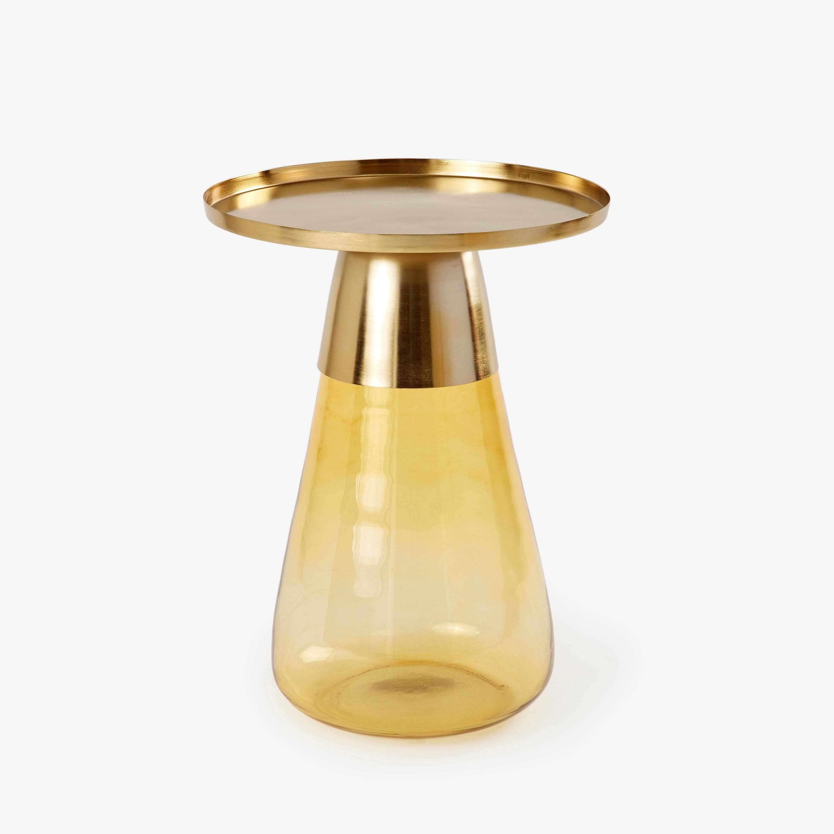 Volare Glass Side Table, Amber by Sazy | ufurnish.com