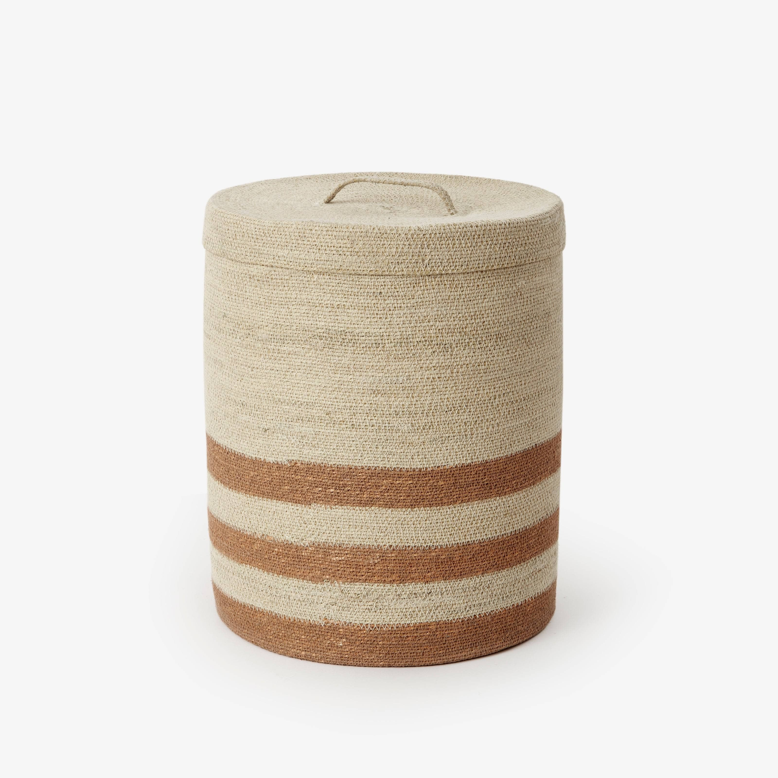 Dune Basket, Natural - Terracotta by Sazy | ufurnish.com