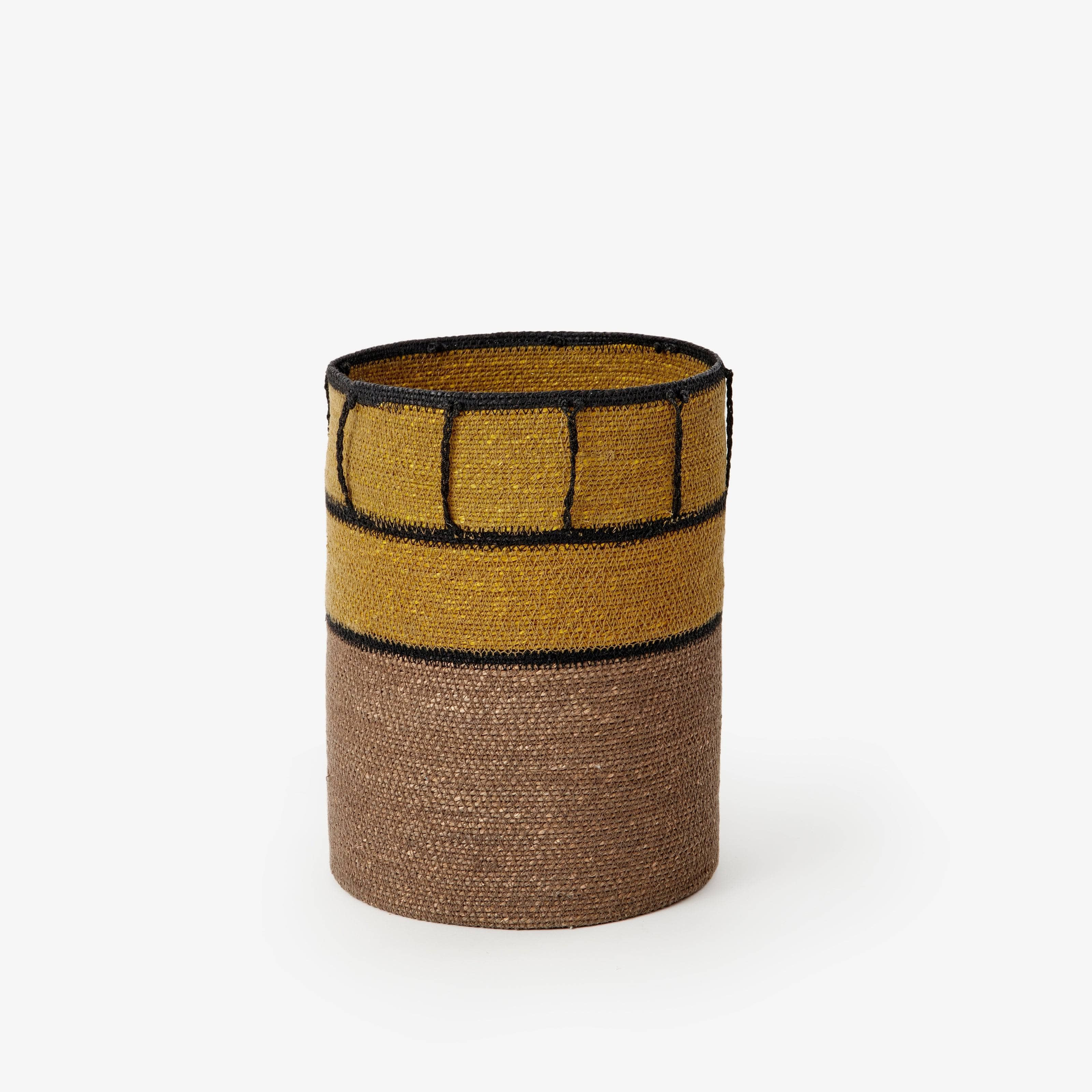 Moe Basket, Yellow - Natural by Sazy | ufurnish.com